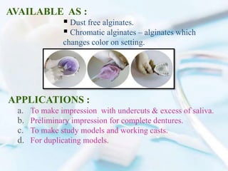 Elastic Impression material - Alginate | PPTX