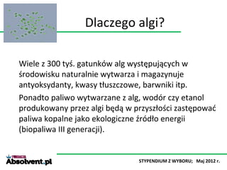 Algi w biotechnologii | PPT | Biological Sciences | Science