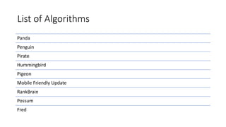 Algoerithm update in seo | PPT