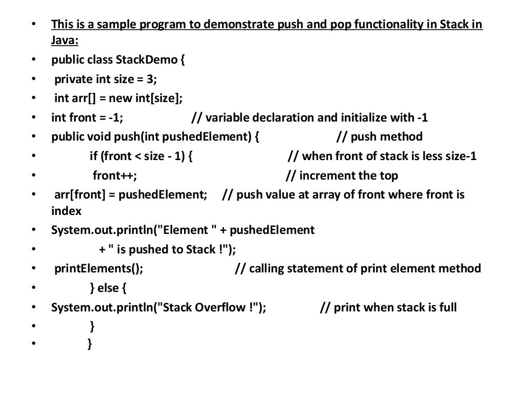 stack and queue array implementation in java.