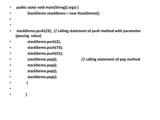 stack and queue array implementation, java. | PPT