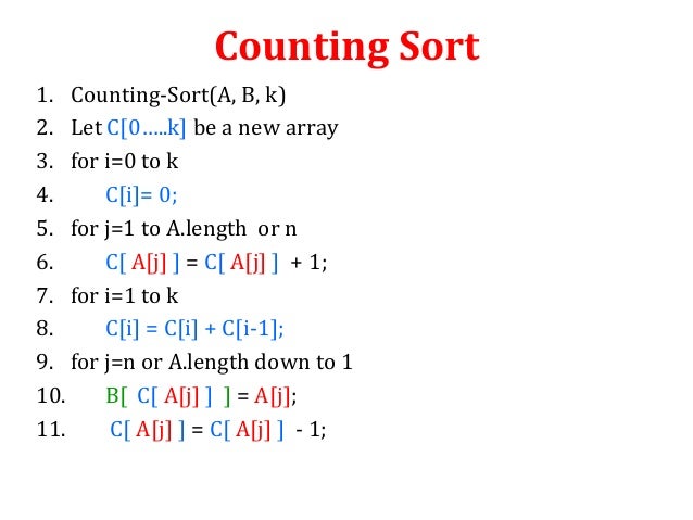 Counting Sort And Radix Sort Algorithms