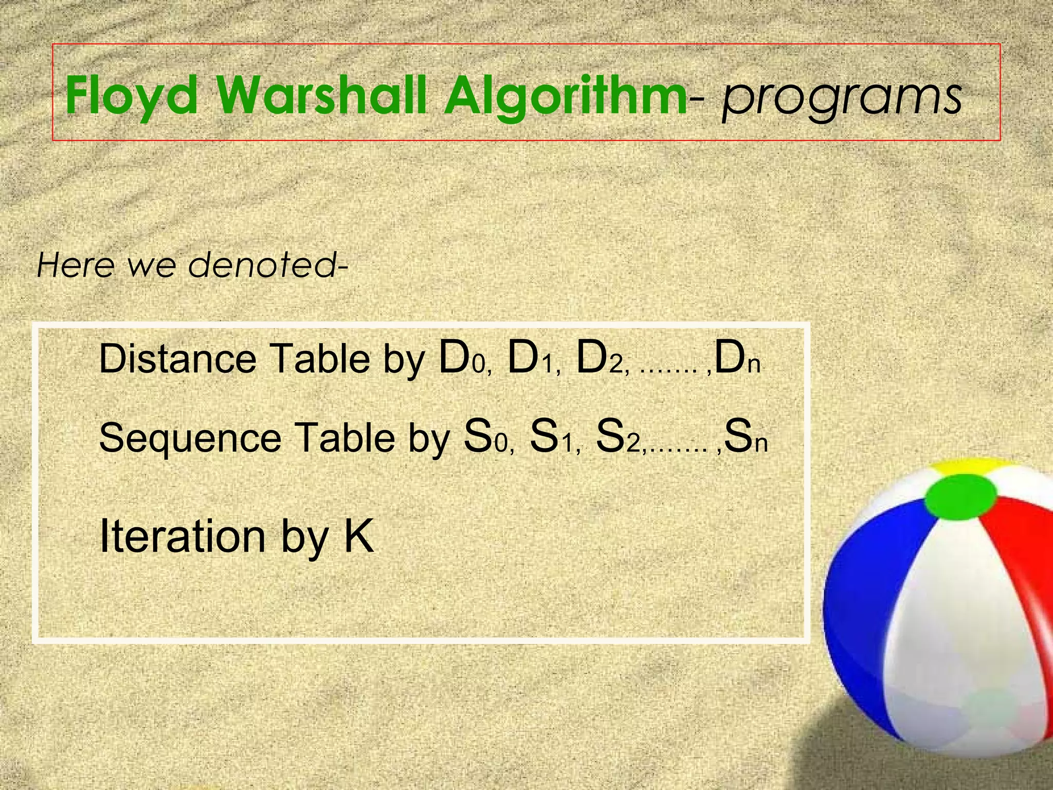 Floyd Warshall Algorithm | PPT