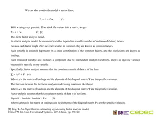Decentralized Data Fusion Algorithm using Factor Analysis Model | PPT