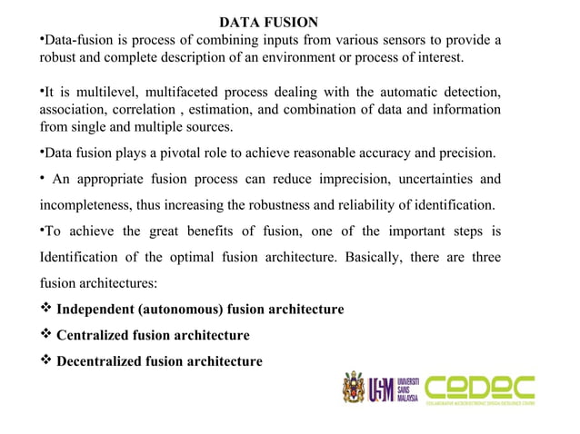 Decentralized Data Fusion Algorithm using Factor Analysis Model | PPT