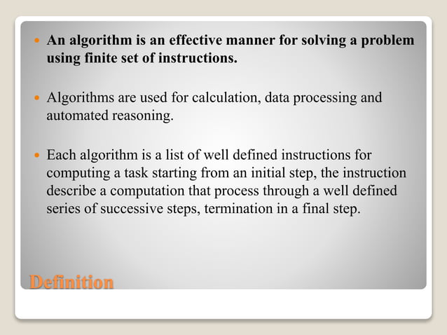 "A short and knowledgeable concept about Algorithm " | PPTX