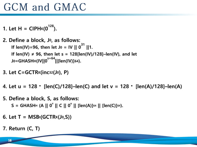 Algorithm (MAC/GCM/GMAC) | PDF