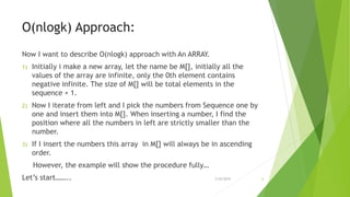 LIS O(nlogk) approach Algorithm | PPTX