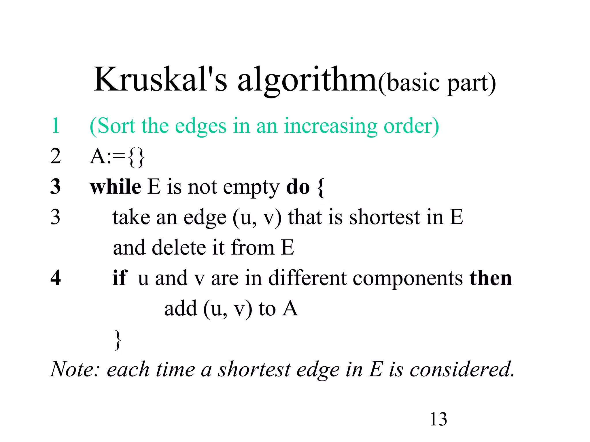 minimum spanning trees Algorithm | PPT minimum spanning trees Algorithm | PPT