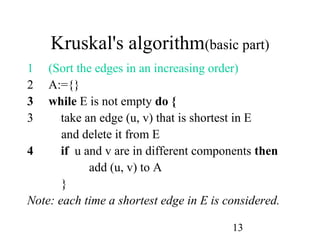minimum spanning trees Algorithm | PPT