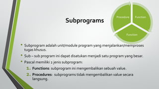 Function pada Bahasa Pemograman Pascal | PDF