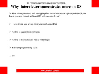 Algorithm Class at KPHB (C, C++ Course Training Institute in KPHB ...