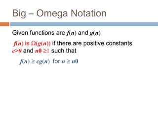 Algorithm analysis basics - Seven Functions/Big-Oh/Omega/Theta | PPT
