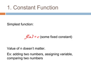 Algorithm analysis basics - Seven Functions/Big-Oh/Omega/Theta | PPT