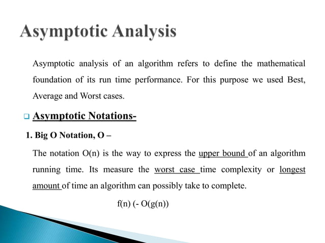 Algorithm analysis in fundamentals of data structure | PPTX