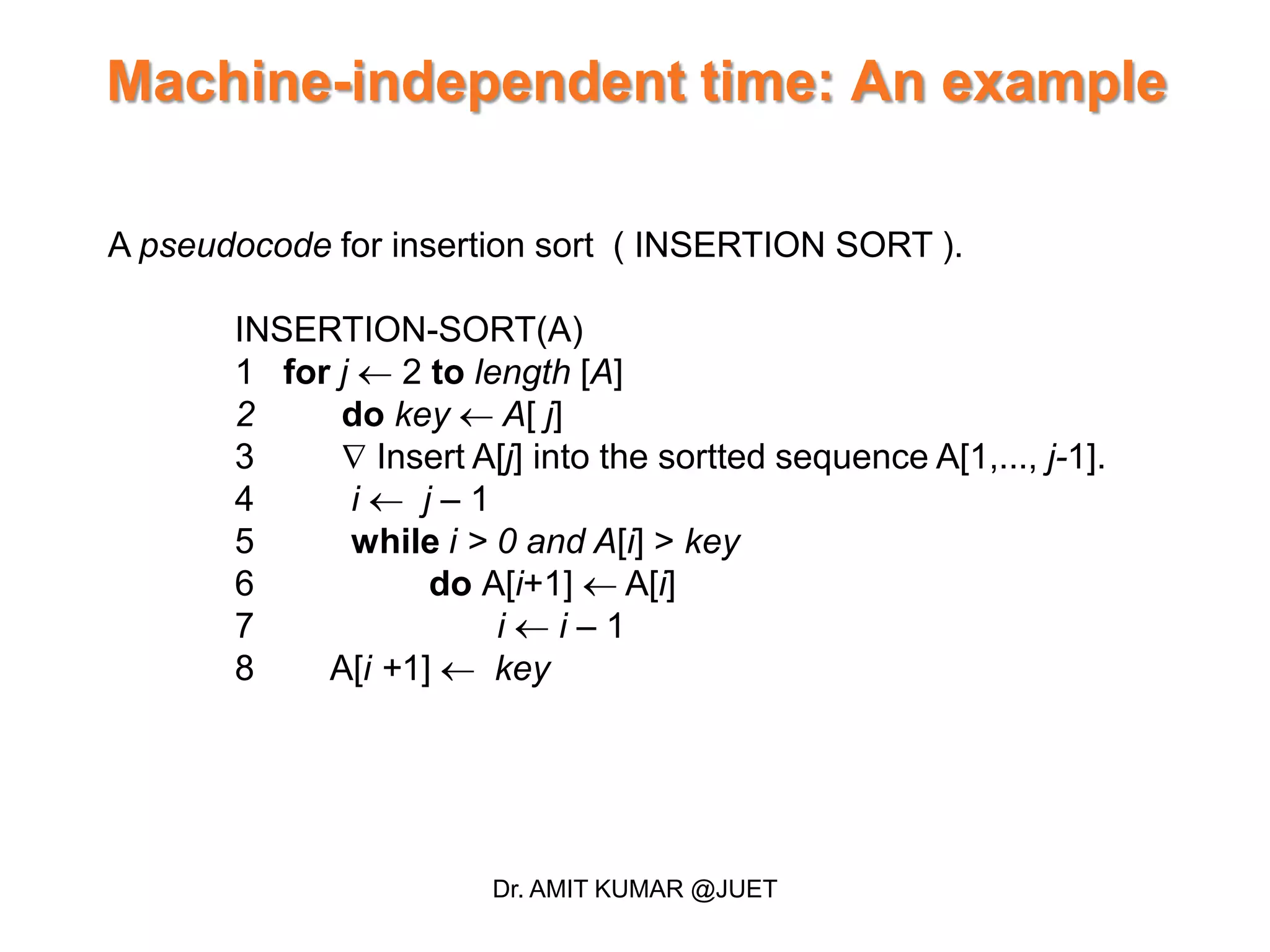 Algorithm analysis insertion sort and asymptotic notations | PPT Algorithm analysis insertion sort and asymptotic notations | PPT