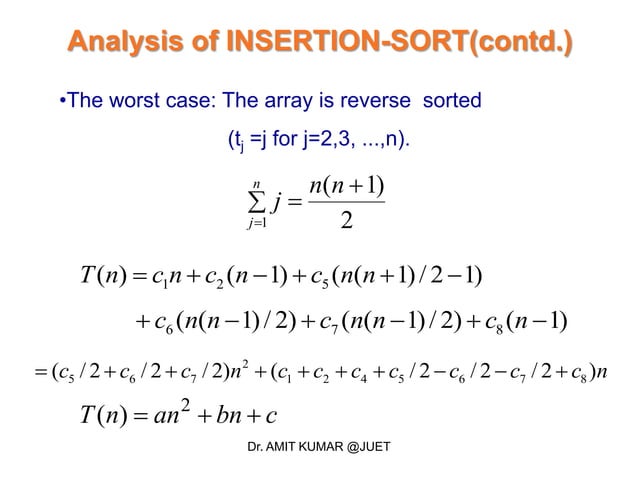Algorithm analysis insertion sort and asymptotic notations | PDF