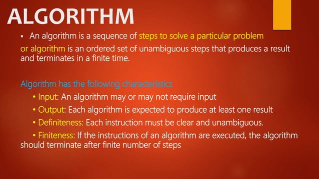 Algorithm and flowchart.pptx | Programming Languages | Computing
