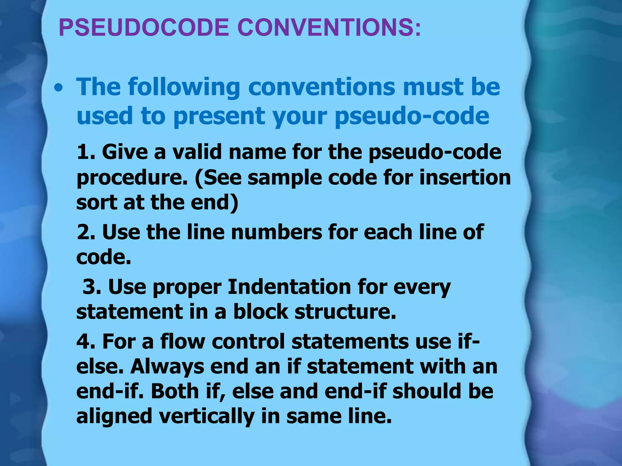 Algorithm And Pseudocode Conventions Pptx Programming Languages 1275