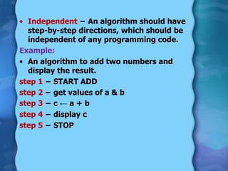 Algorithm and pseudocode conventions | PPTX | Programming Languages | Computing