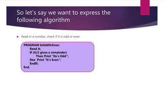 Algorithm and psuedocode | PPT