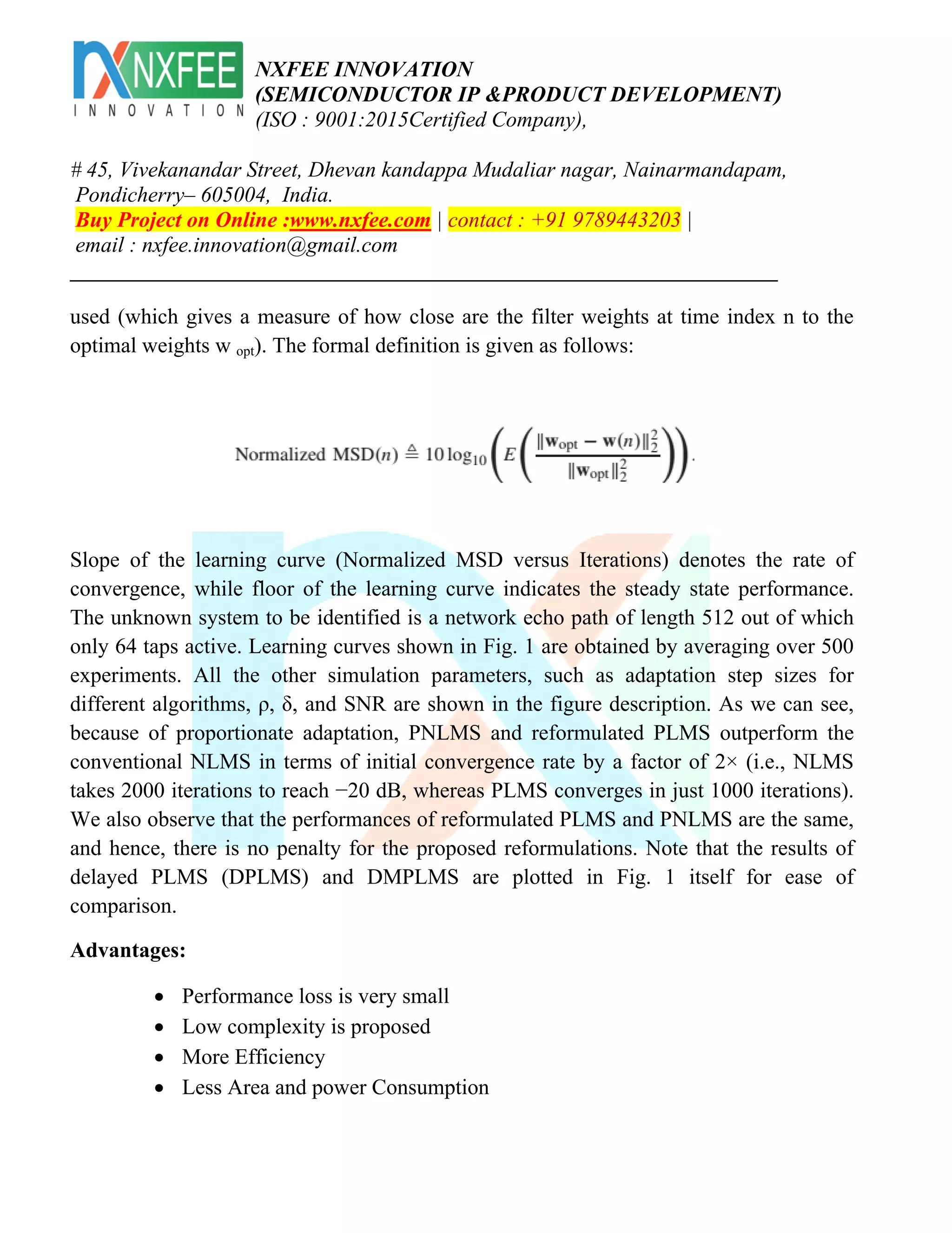 Algorithm and vlsi architecture design of proportionate type lms adaptive filters for sparse ...