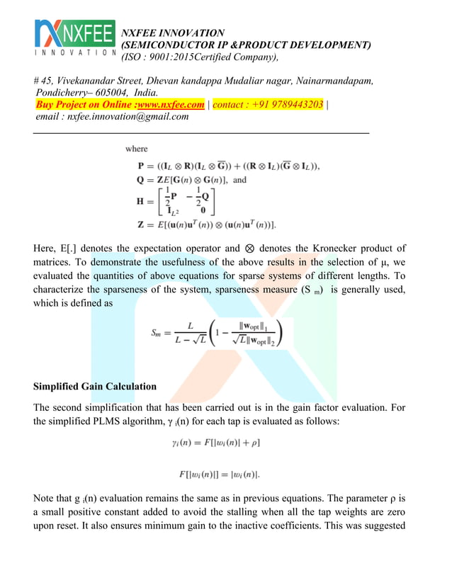 Algorithm And Vlsi Architecture Design Of Proportionate Type Lms Adaptive Filters For Sparse