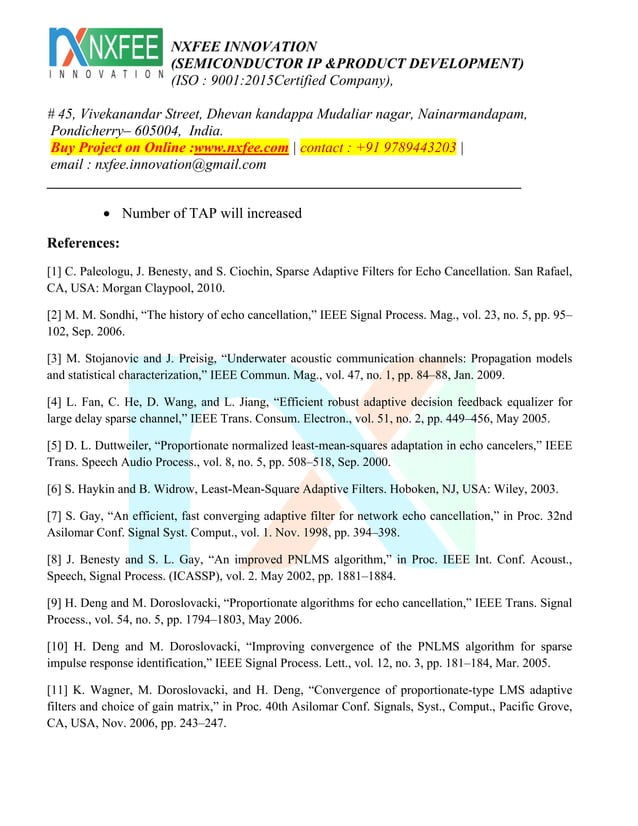 Algorithm And Vlsi Architecture Design Of Proportionate Type Lms Adaptive Filters For Sparse