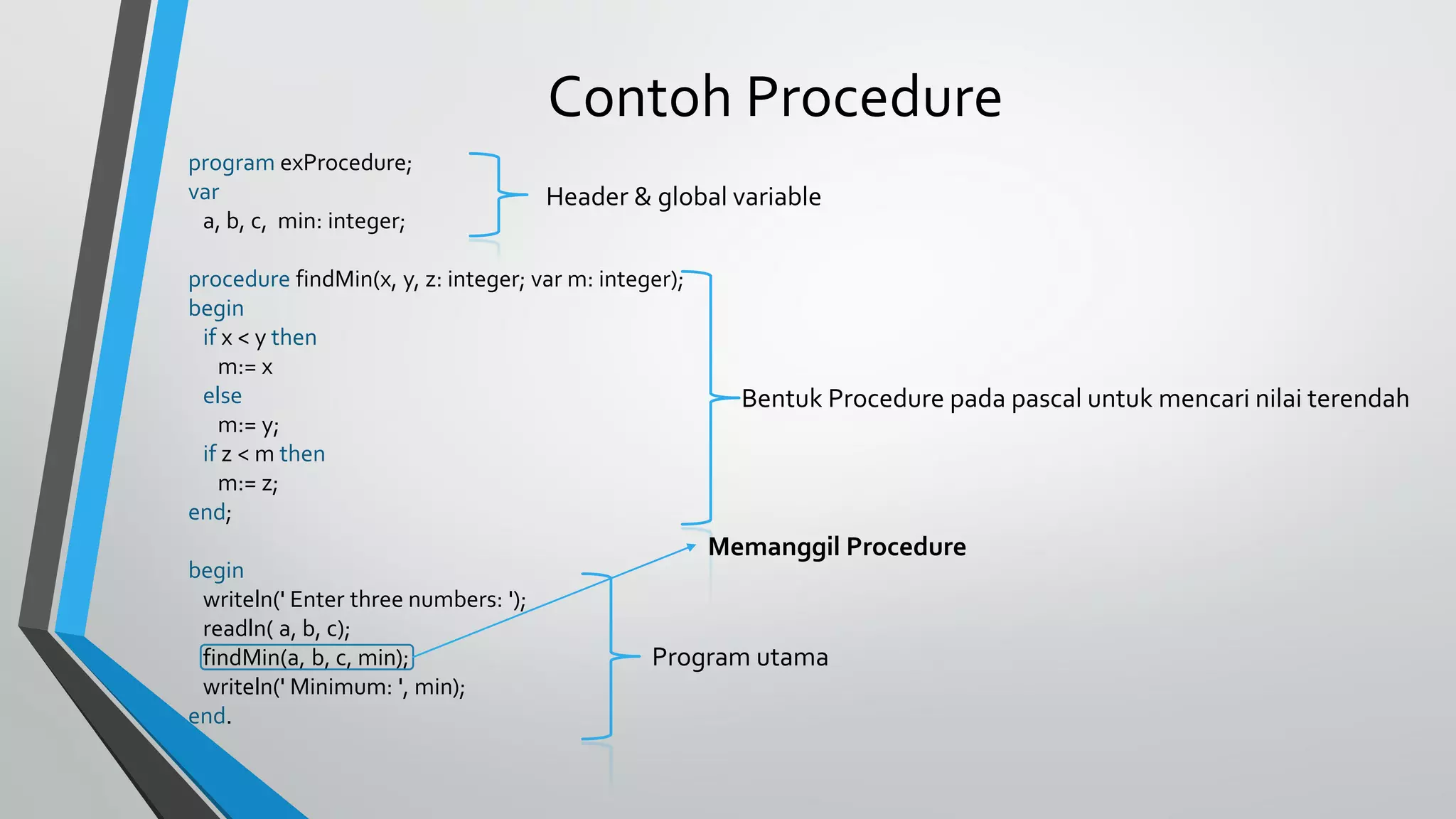 Algorithma procedure pada pascal | PDF