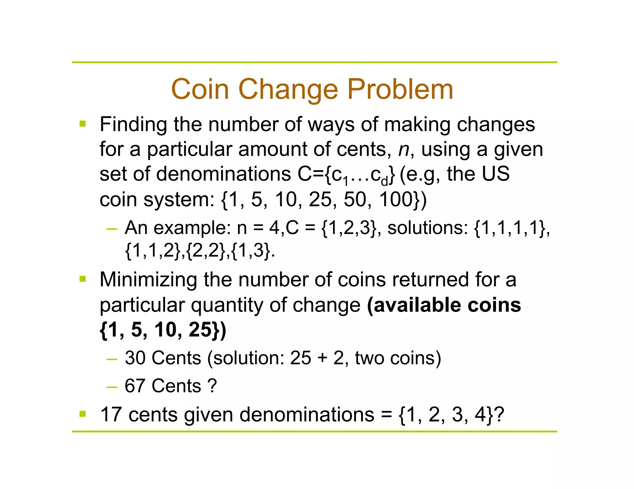 Coin Change Problem | PDF