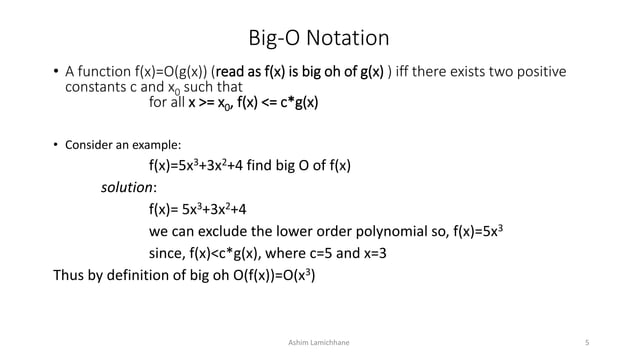 Algorithm big o | PPT