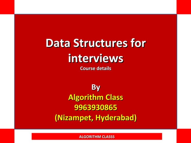 Algorithm Class is a Training Institute on C, C++, CPP, DS, JAVA, data ...