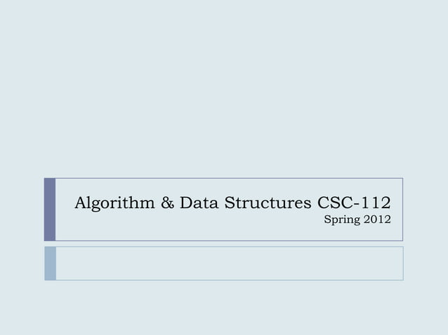 Algorithm & data structures lec1 | PPT