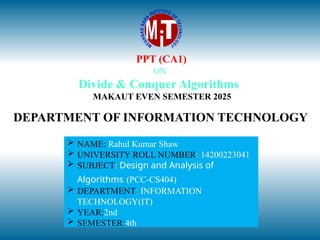 Design and Analysis of Algorithm in Compter Science.pptx