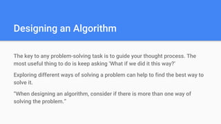 How to Design an Algorithm | PPT