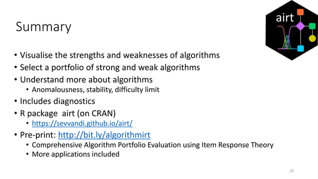 Algorithm evaluation using Item Response Theory | PPTX