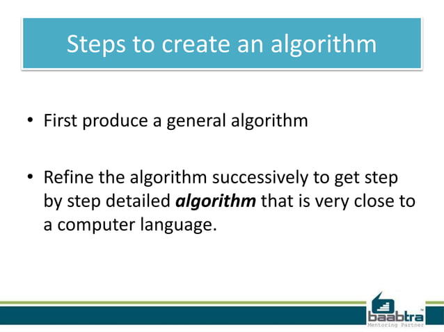Algorithm & flow chart | PPT