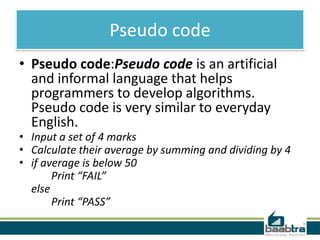 Algorithm & flow chart | PPTX