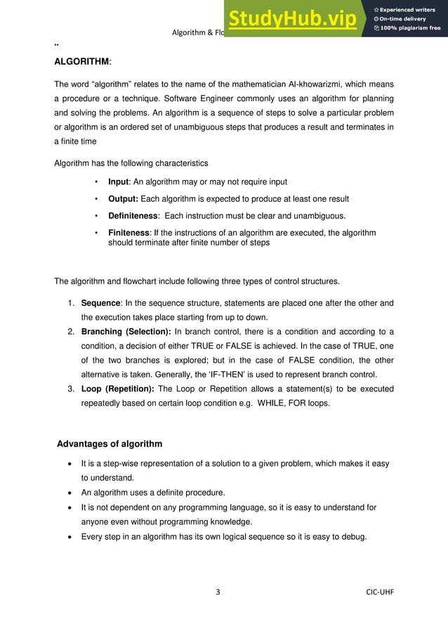 Algorithm Flowchart Manual ALGORITHM FLOWCHART MANUAL For STUDENTS | PDF