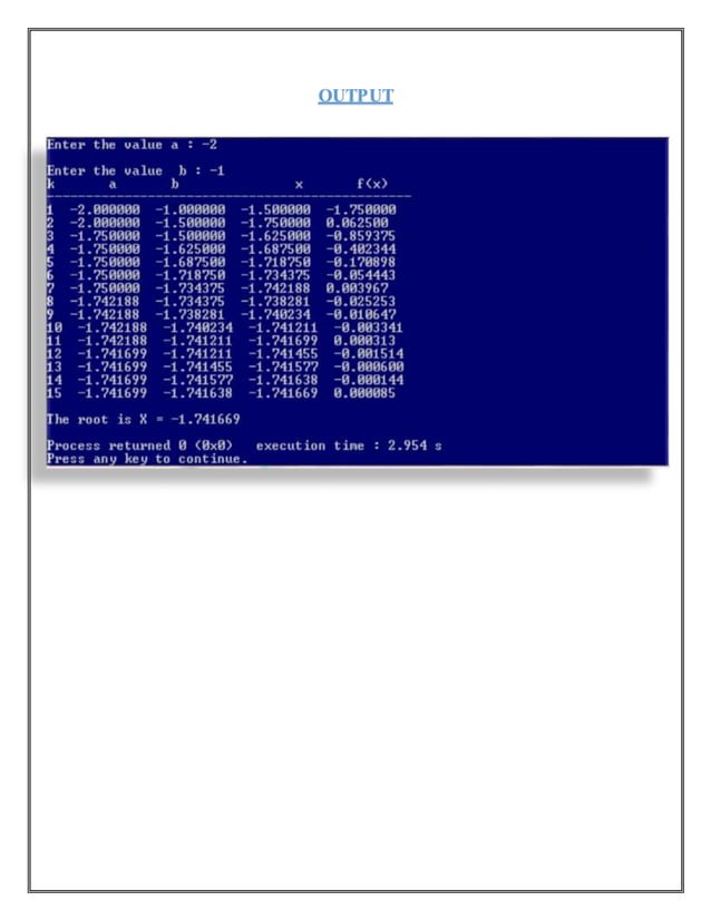 Algorithm for bisection method | PDF