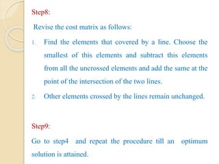Algorithm for Hungarian Method of Assignment | PPTX