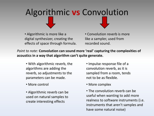 Algorithmic and Convolution Reverb | PPTX