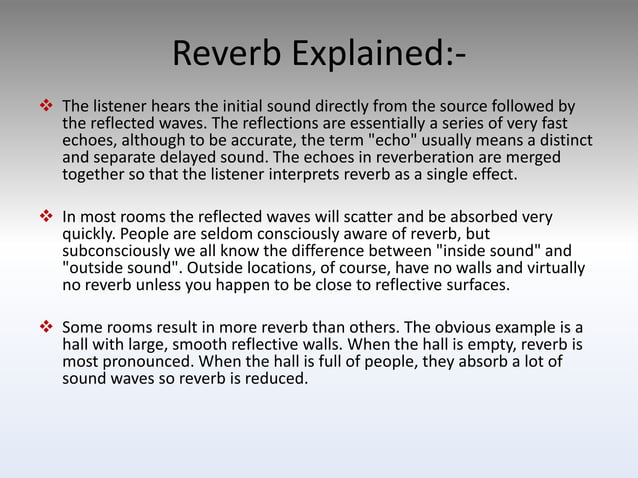 Algorithmic and Convolution Reverb | PPTX