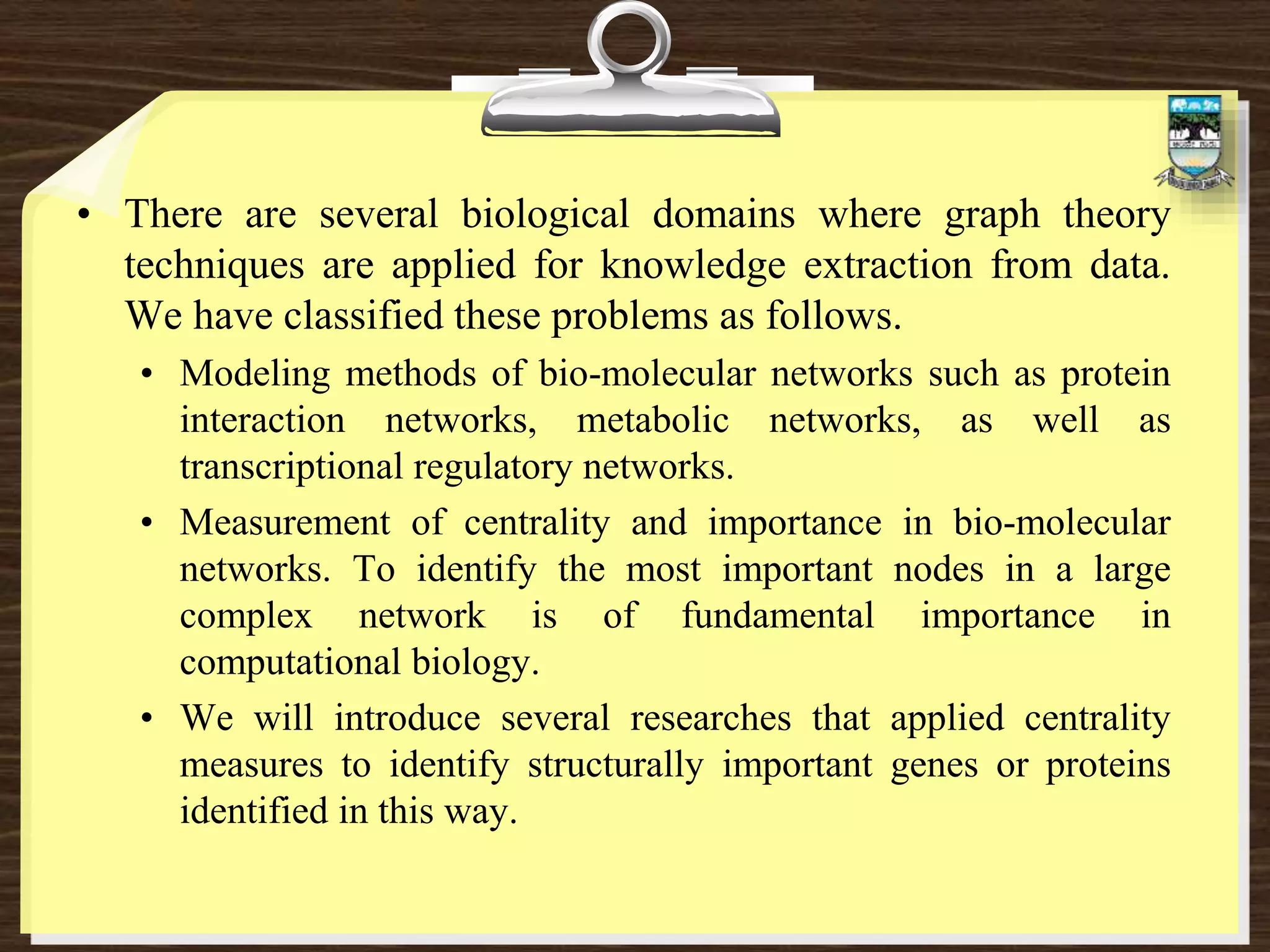 Algorithmic Approach To Computational Biology Using Graphs Ppt