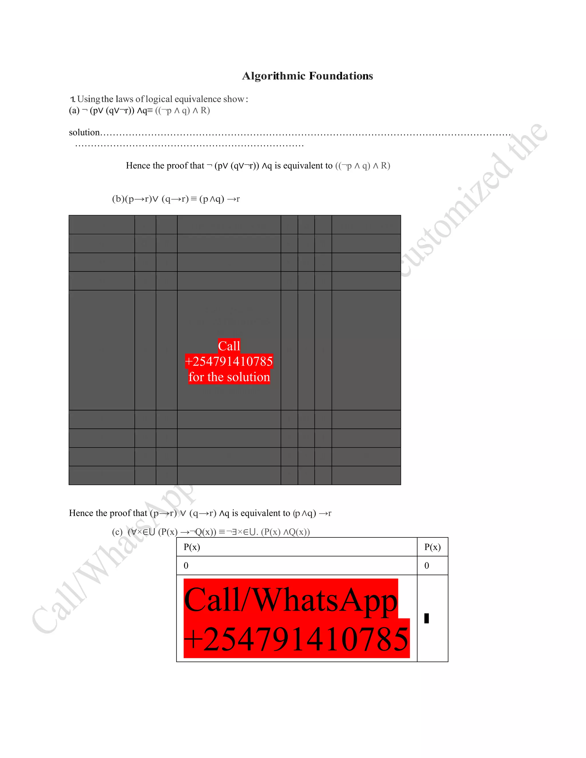 Algorithmic foundations.docx | Programming Languages | Computing