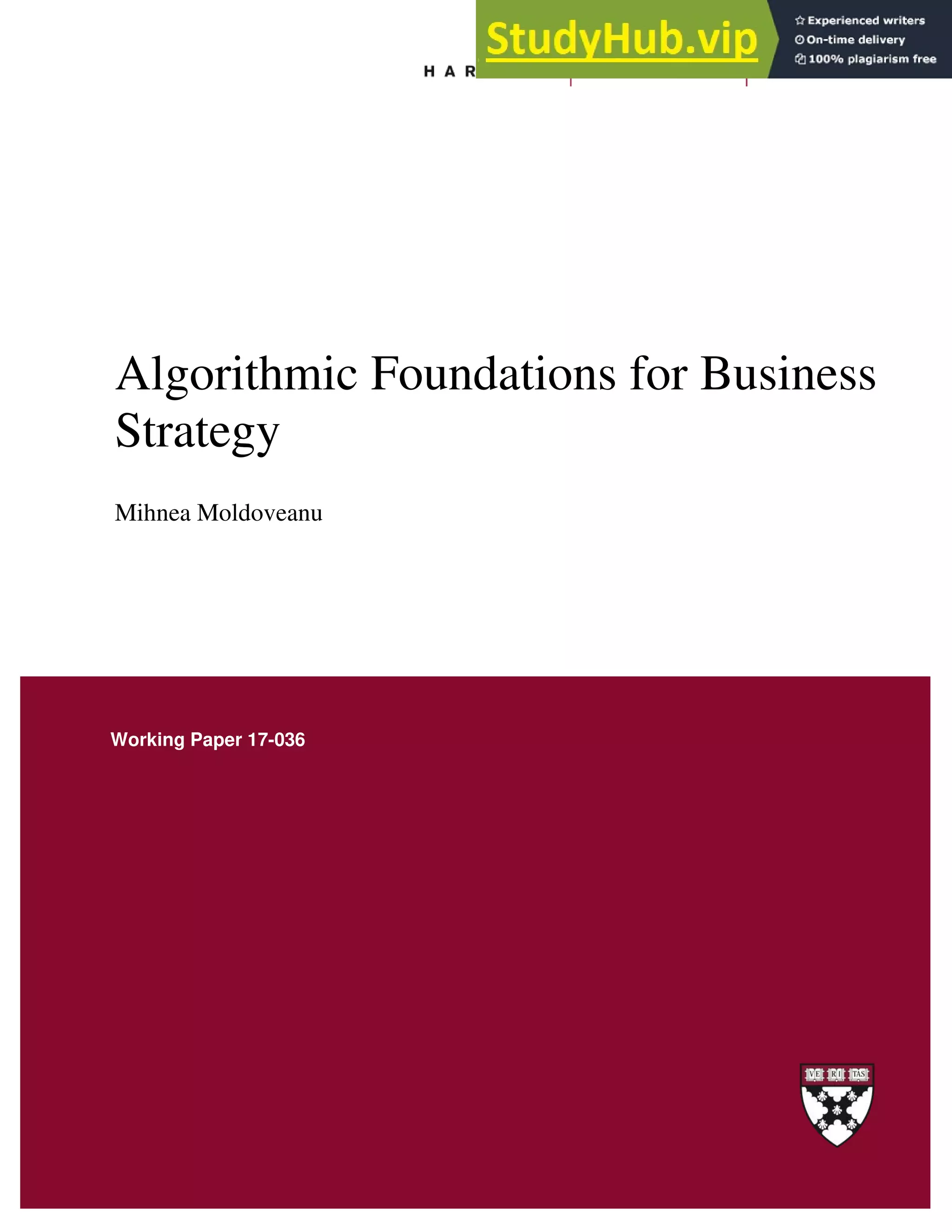 Algorithmic Foundations For Business Strategy | PDF | Computer Software and Applications | Computing