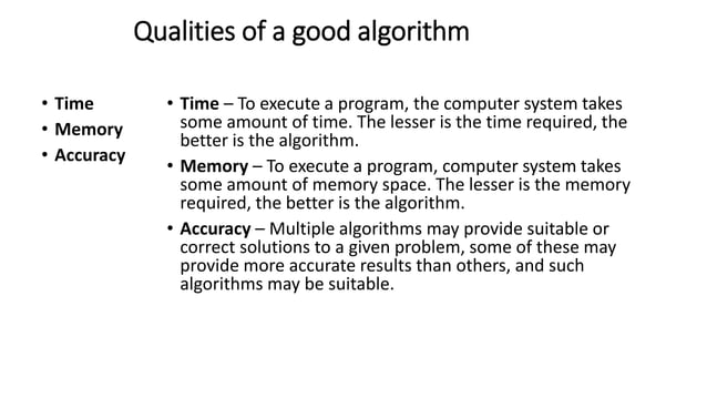 Algorithmic problem sloving | PPT