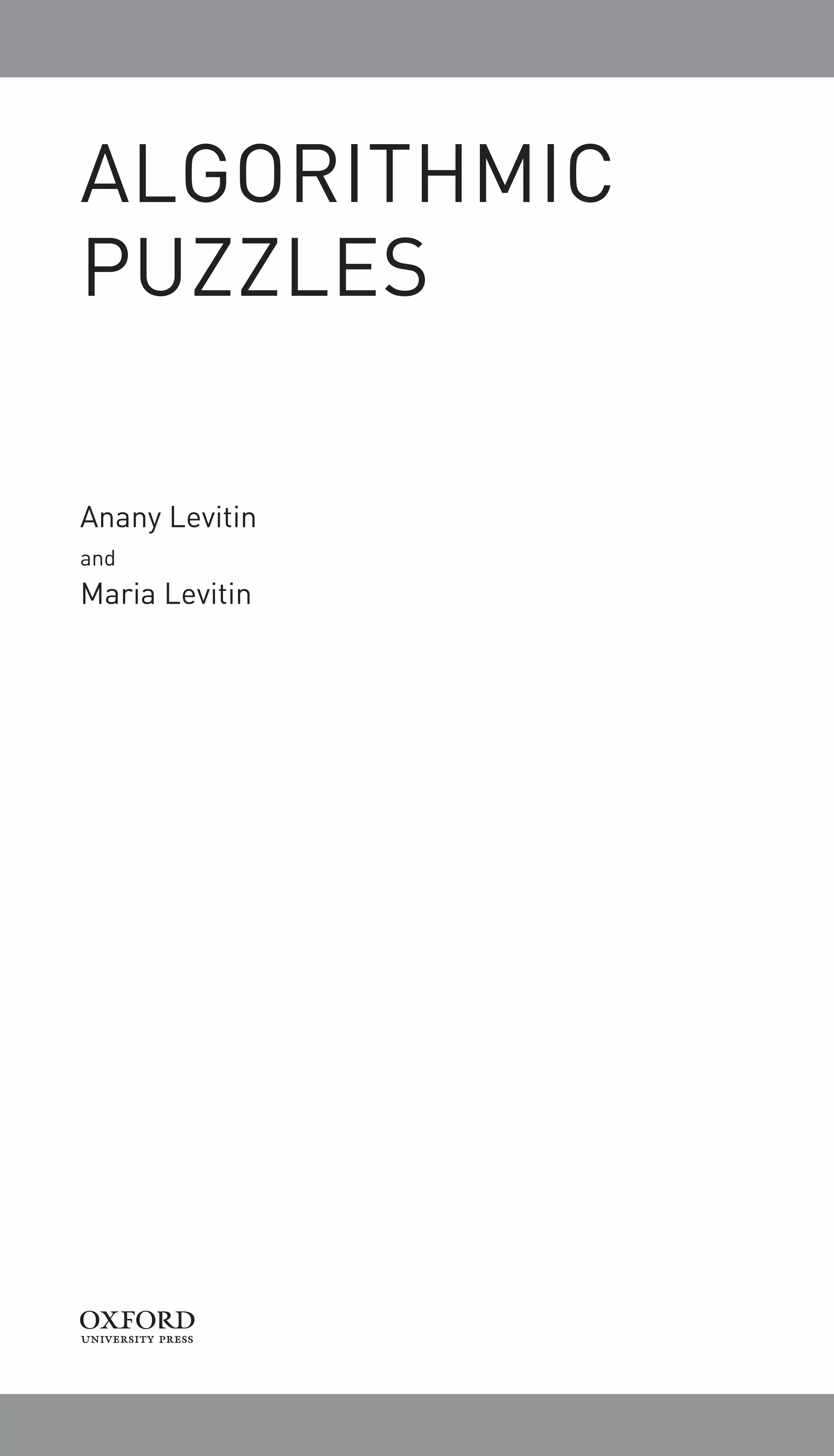 Algorithmic Puzzles [Levitin & Levitin 2011-10-14].pdf | Puzzle Video ...