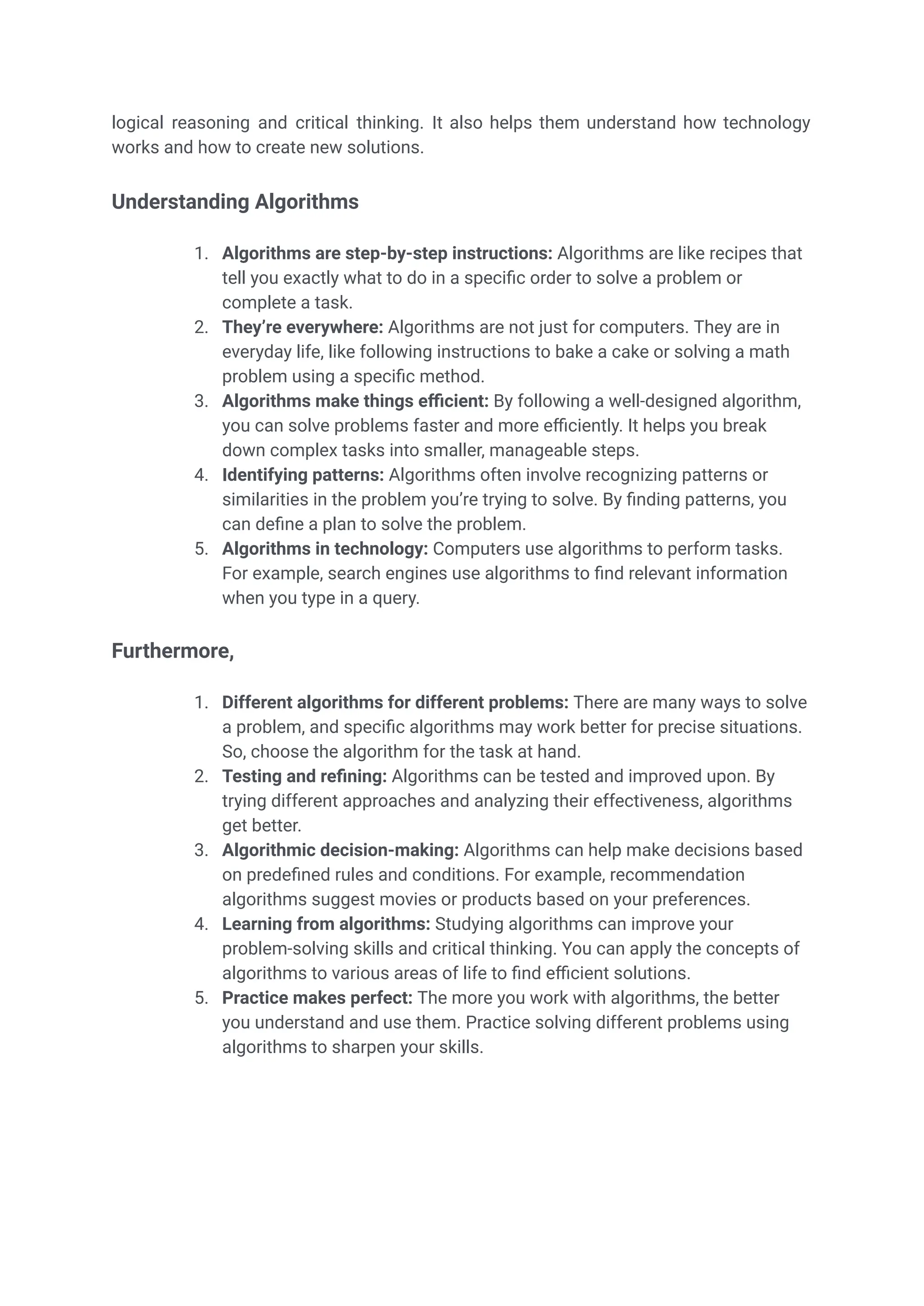 Algorithmic Thinking_ Basics for Gen Z and Gen Alpha.pdf | Educational Assessment | Education