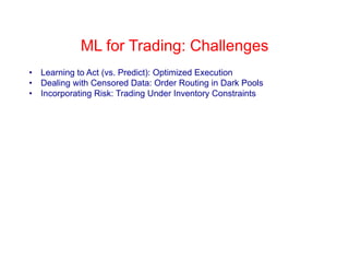 Algorithmic trading and Machine Learning by Michael Kearns, Professor ...
